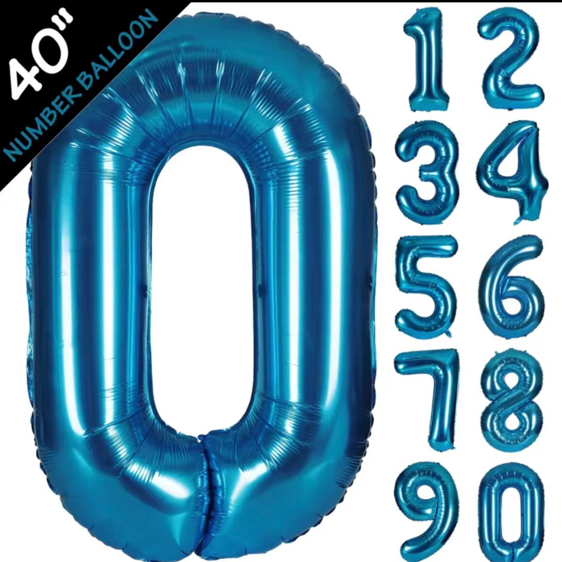 40” Blue Large Number Balloons | A&G Balloons, LLC